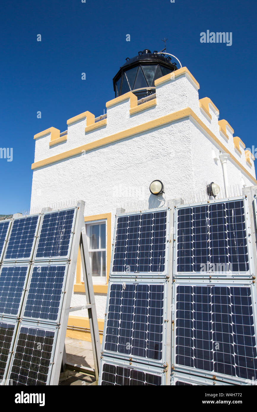 A solar powered lighthouse on Brough Head, Orkney, Scotland, UK Stock ...