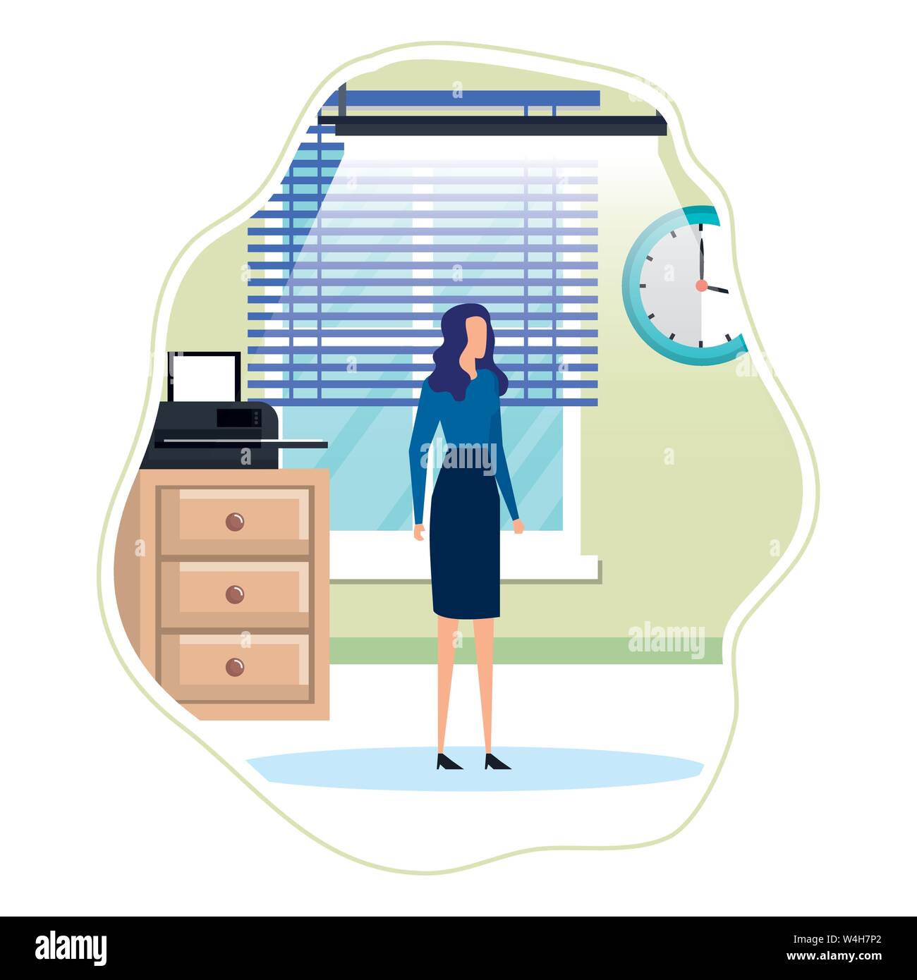 businesswoman in the workplace character Stock Vector Image & Art - Alamy