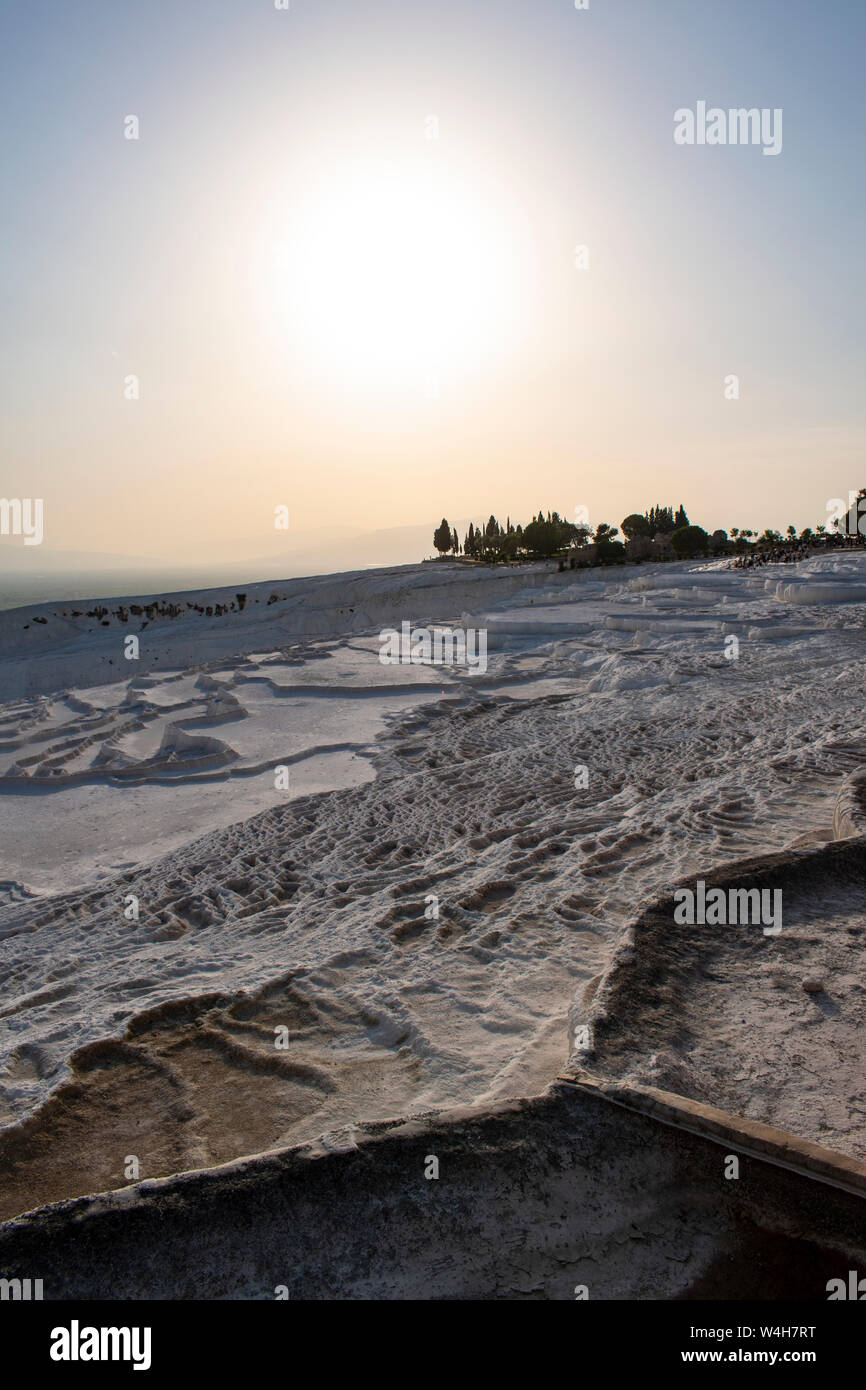 Turkey: aerial view of the travertine terraces at Pamukkale (Cotton ...