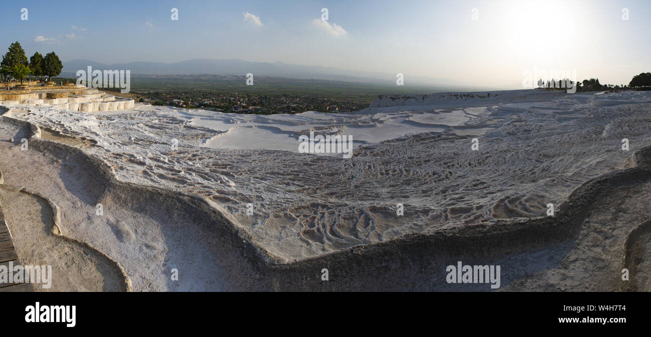 Turkey: aerial view of the travertine terraces at Pamukkale (Cotton ...