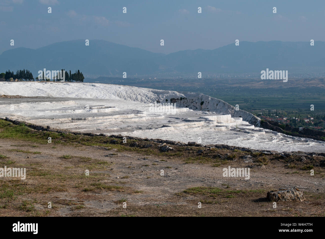 Turkey: aerial view of the travertine terraces at Pamukkale (Cotton ...