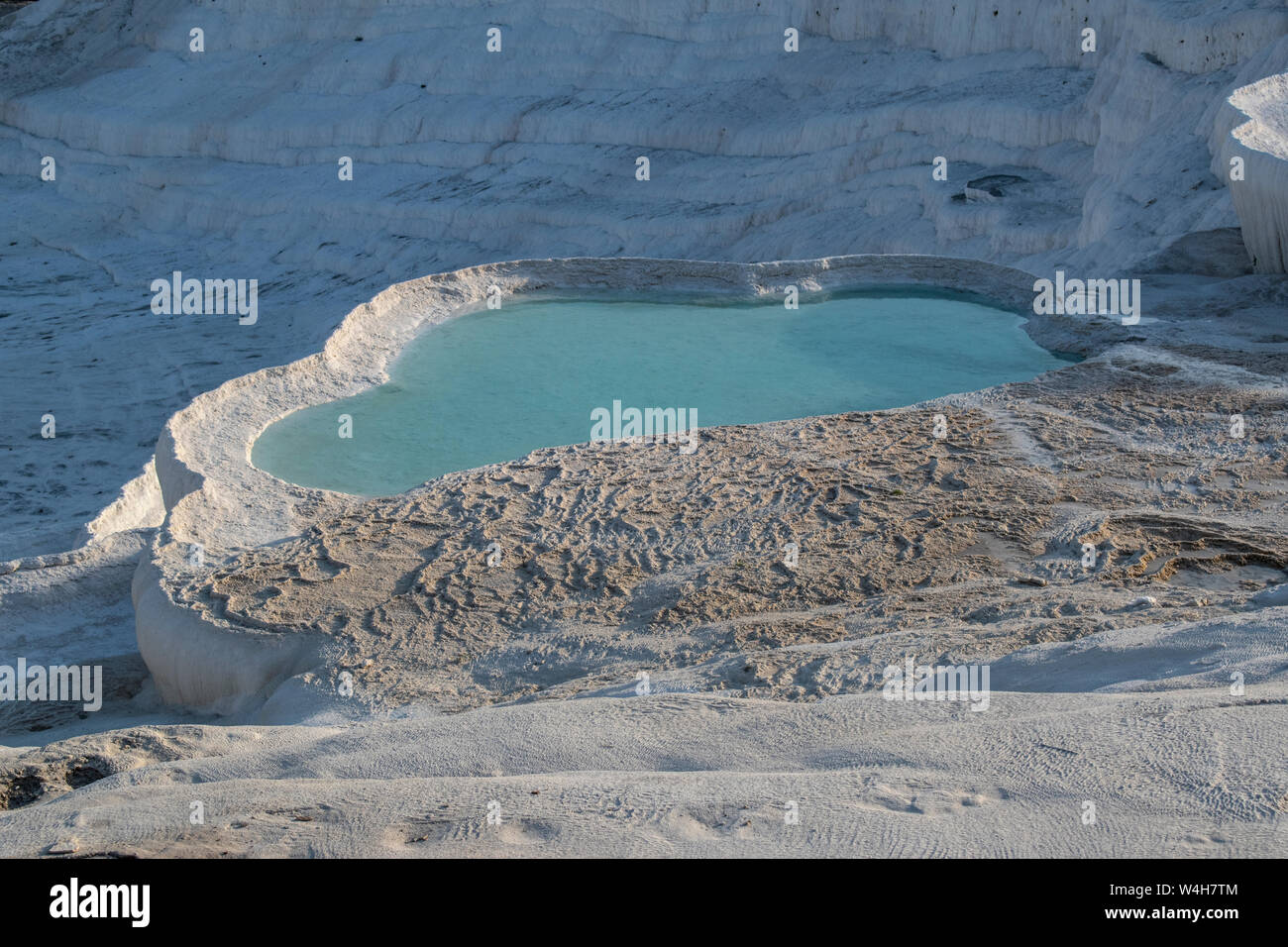 Turkey: details of the calcium pools on travertine terraces at ...