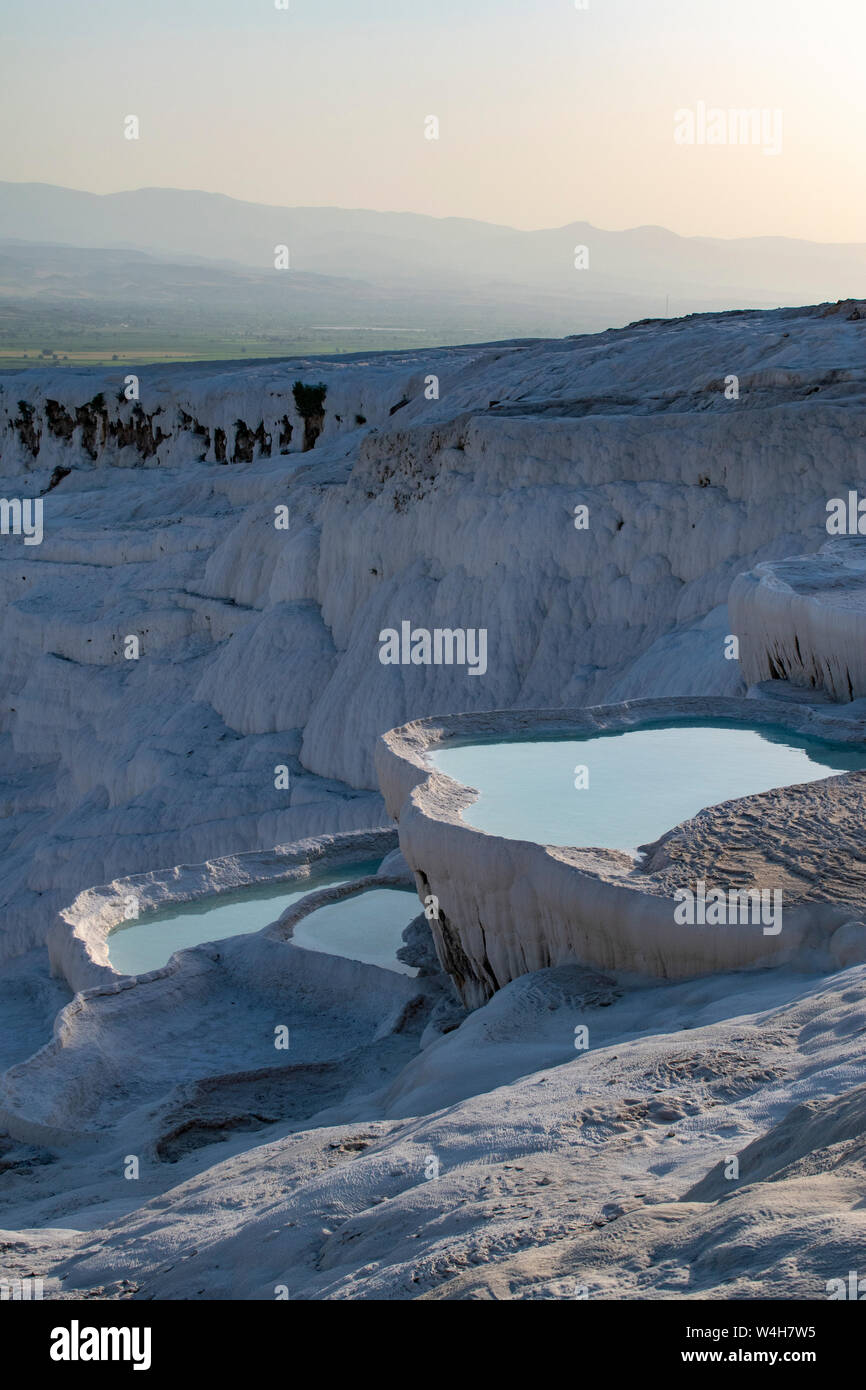 Turkey: details of the calcium pools on travertine terraces at ...