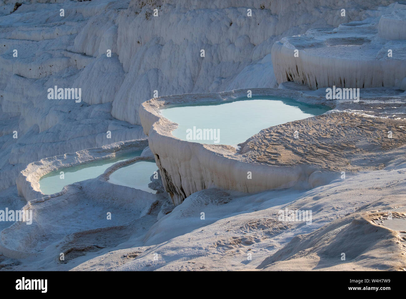 Turkey: details of the calcium pools on travertine terraces at ...