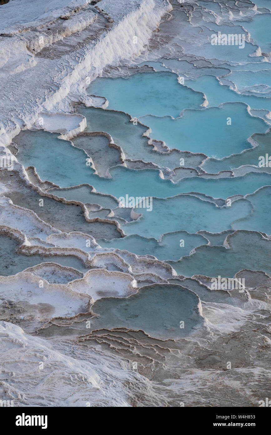 Turkey: details of the calcium pools on travertine terraces at ...