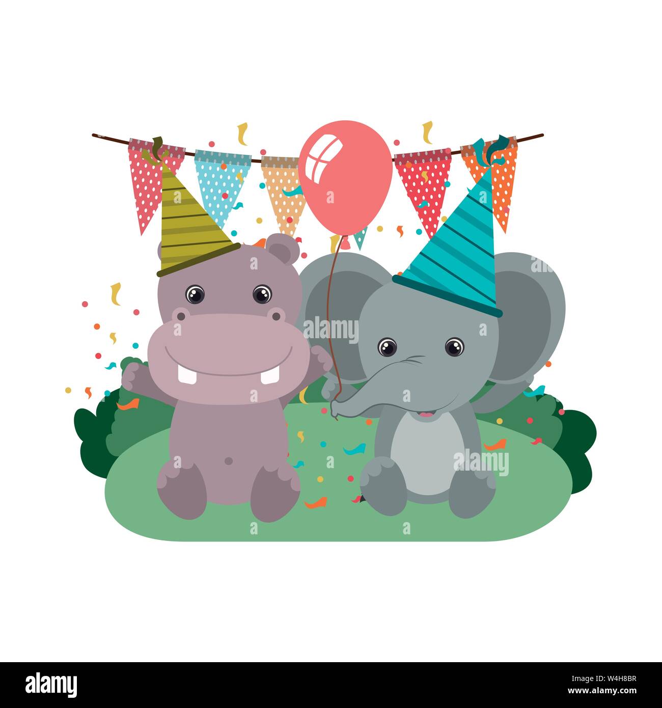 card of celebration with animals Stock Vector Image & Art - Alamy