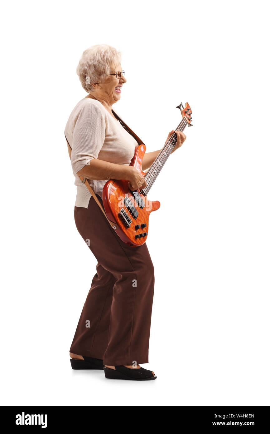 Old woman playing a guitar Cut Out Stock Images & Pictures - Alamy