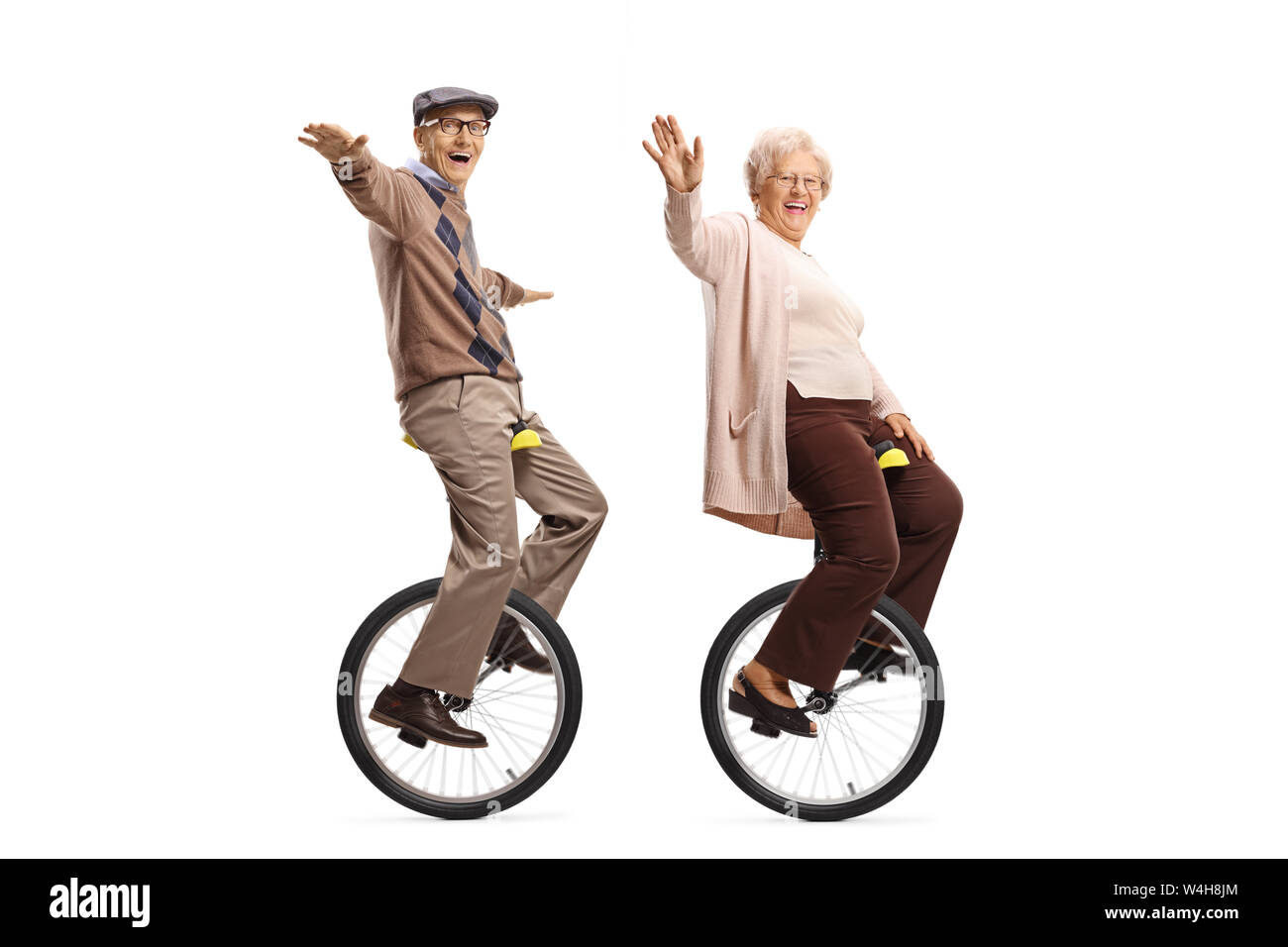 Man riding unicycle Cut Out Stock Images & Pictures - Alamy