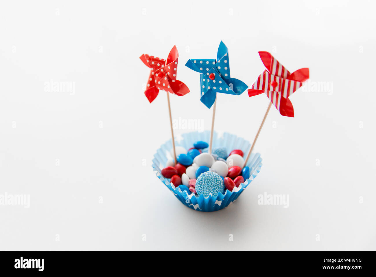 candies with pinwheel toys on independence day Stock Photo - Alamy