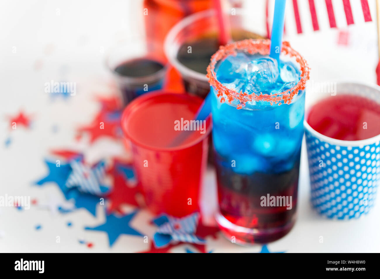 drinks on american independence day party Stock Photo - Alamy