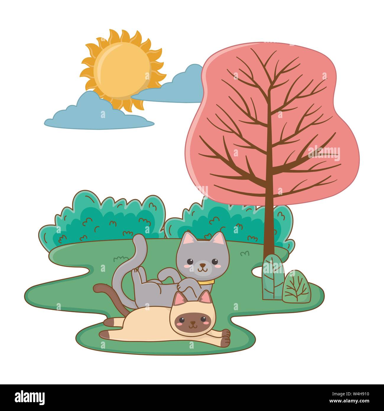 Cats cartoons design, Mascot pet animal domestic cute life nature and ...