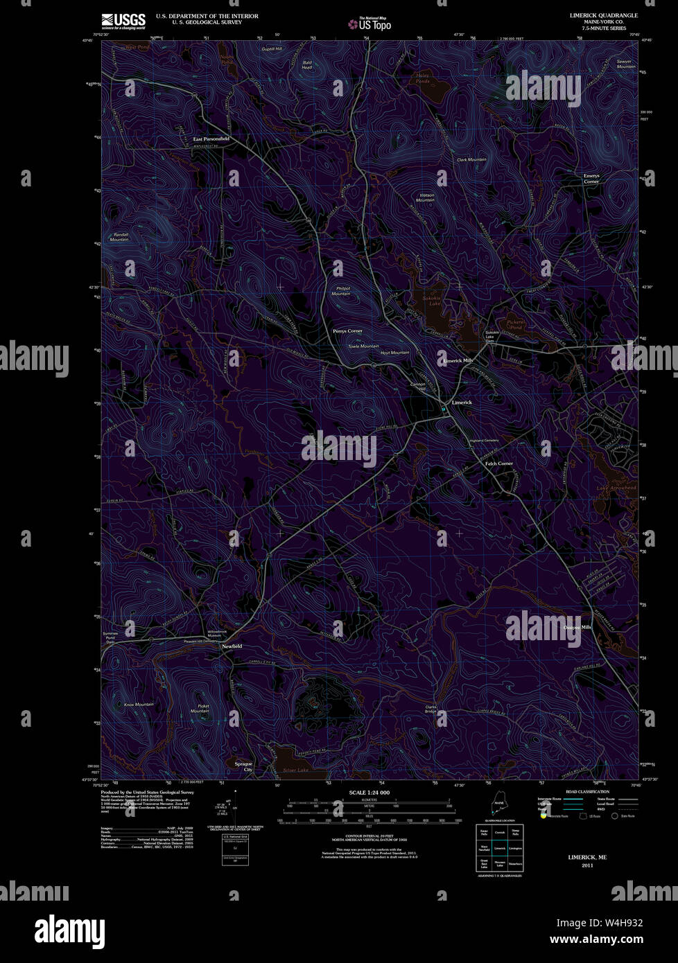 Maine USGS Historical Map Limerick 20110825 TM Inversion Restoration ...
