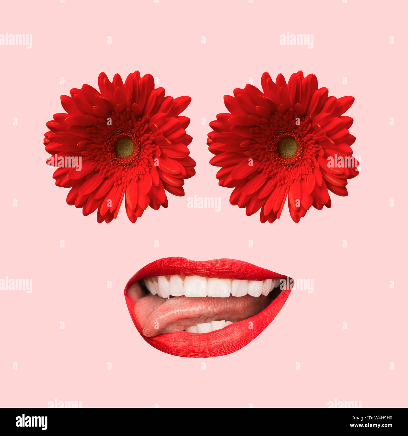 Giant Red Faces Red Giant Building With A Human Face | Premium