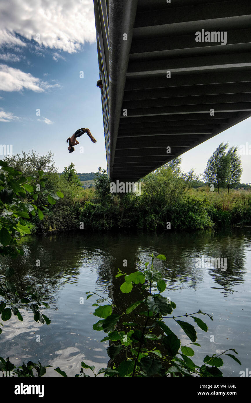 Boy diving into river hi-res stock photography and images - Alamy