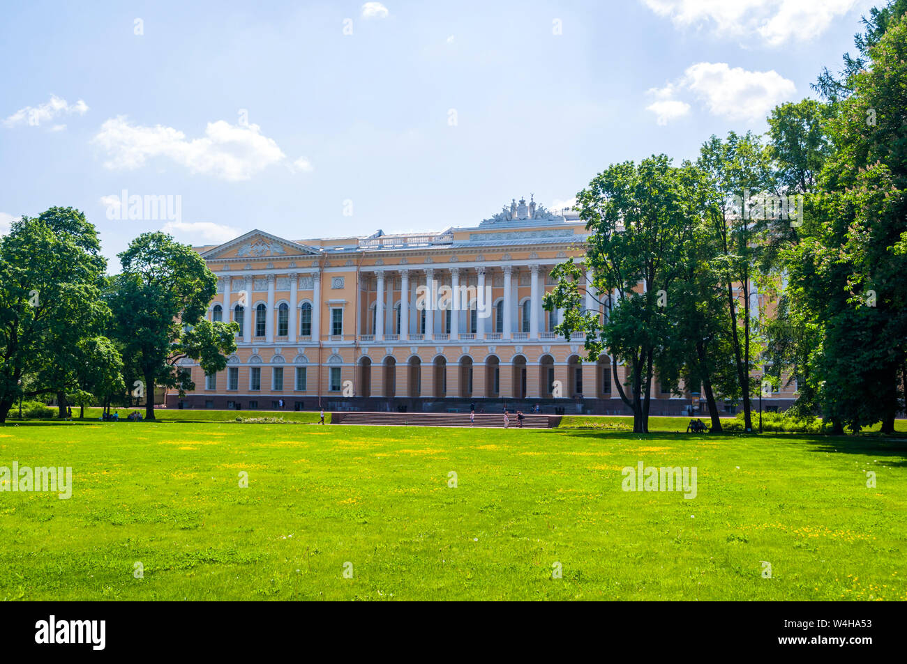 St Petersburg, Russia - June 6, 2019. Northern facade of Mikhailovsky ...