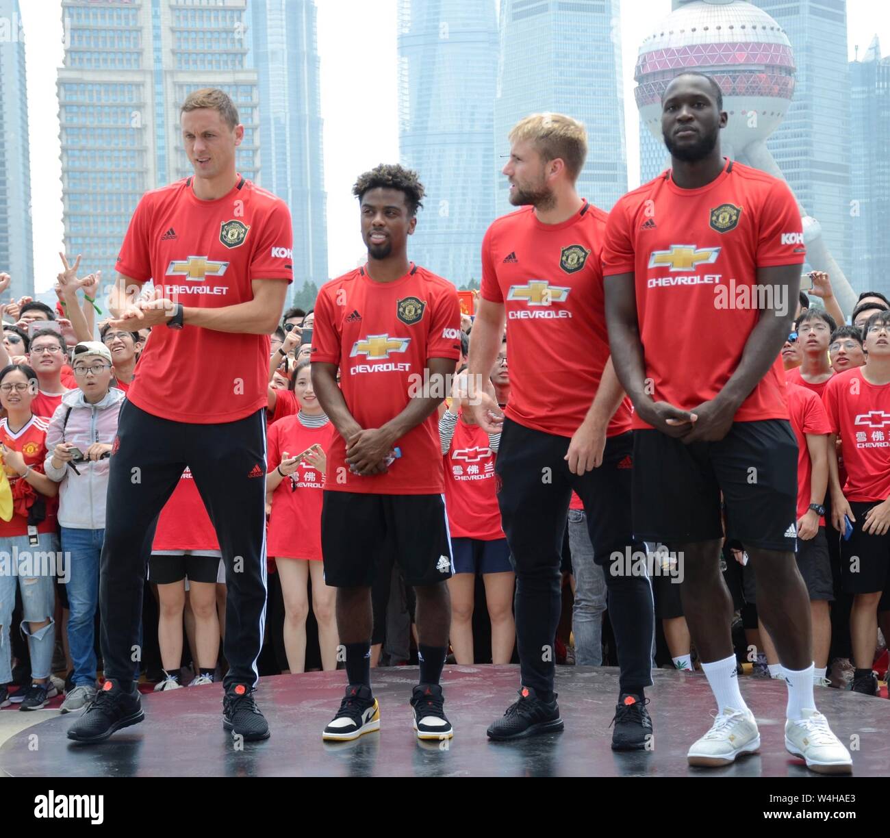 (From left) Serbian football player Nemanja Matic, Angel Gomes, Luke ...