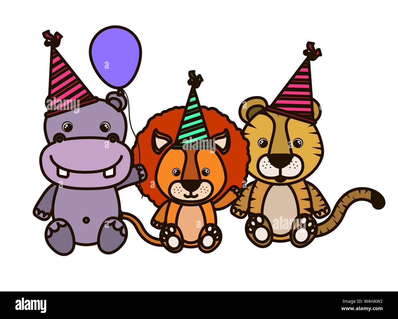 card of celebration with animals Stock Vector Image & Art - Alamy