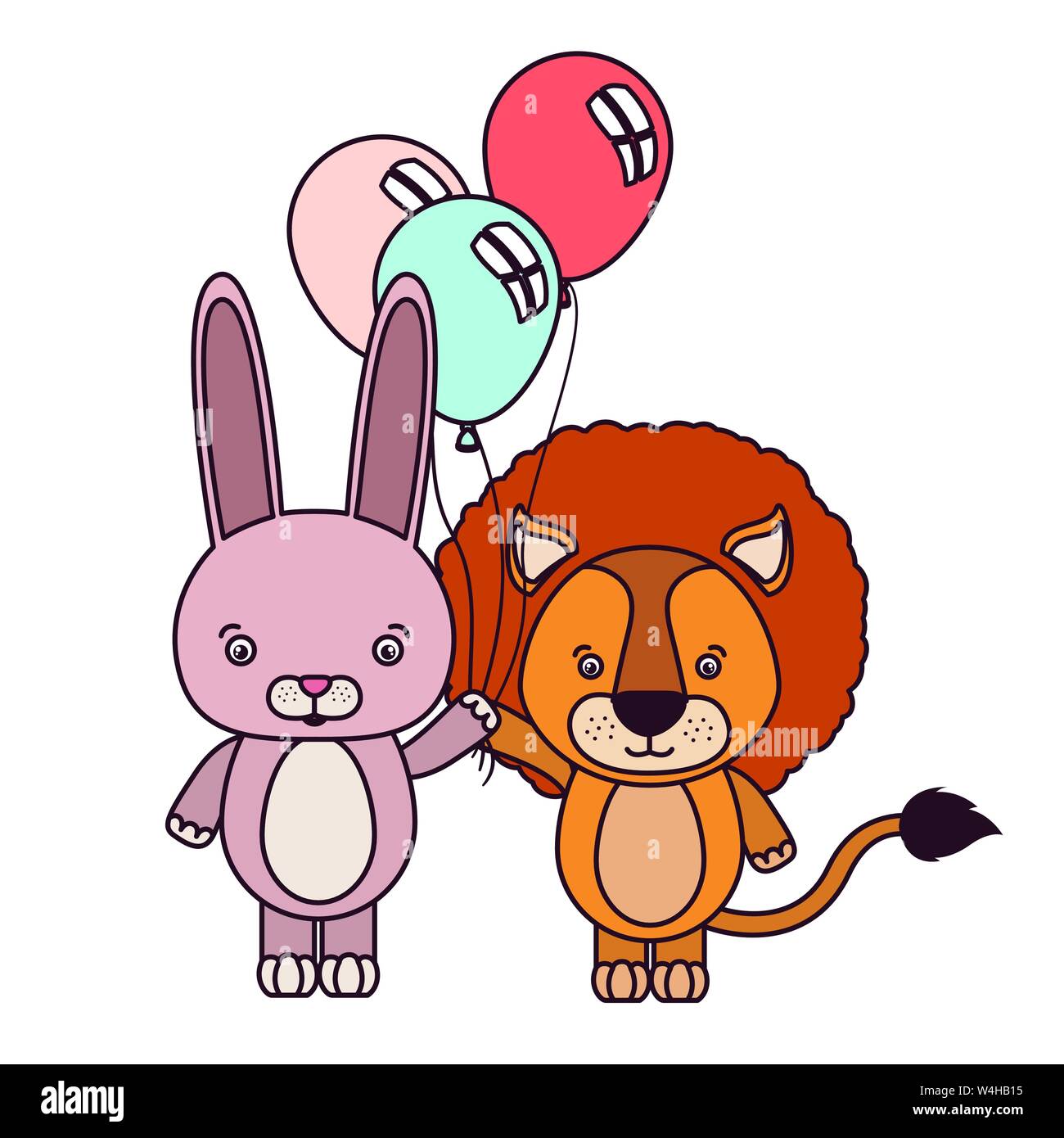 cute animals with balloons helium Stock Vector Image & Art - Alamy