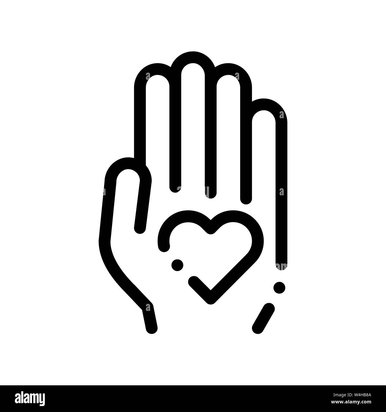 Volunteers Support Hand Love Vector Thin Line Icon Stock Vector Image ...