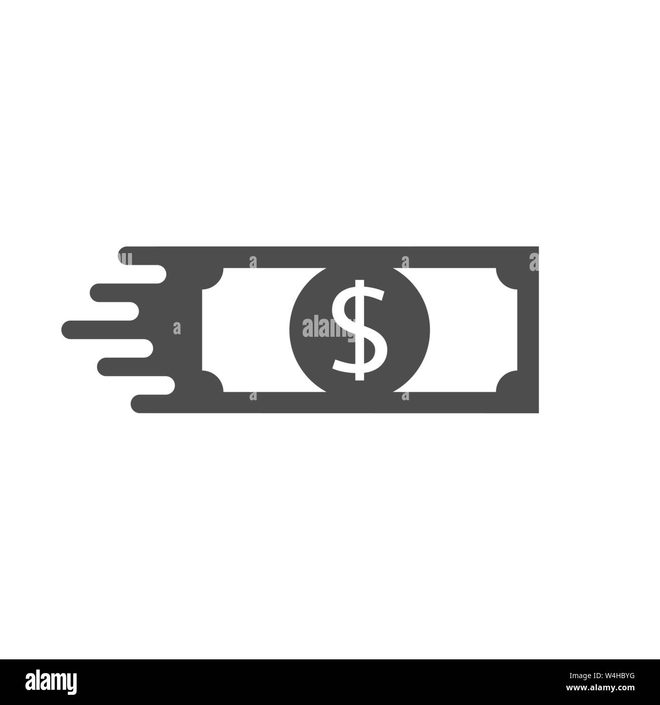 Quick Money Transfer Icon Dollar Banknote Vector Illustration Stock