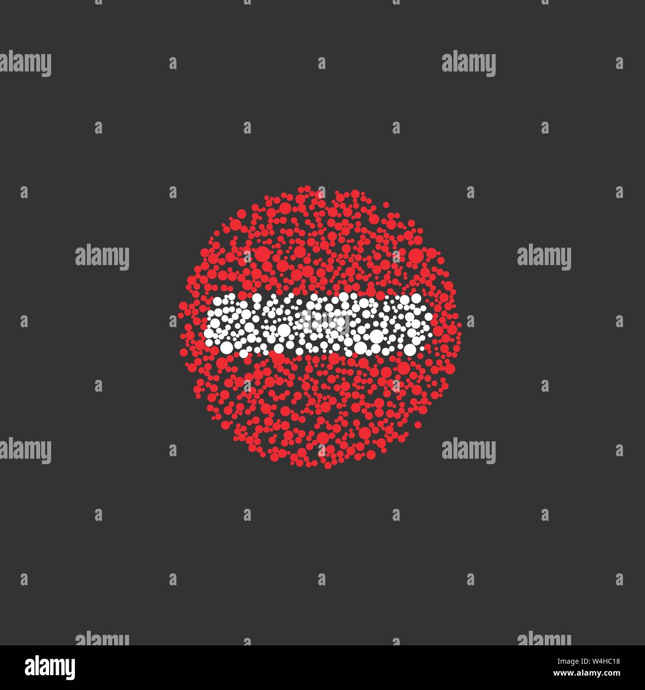 Abstract dotted Red road stop sign icon. Vector illustration Stock ...