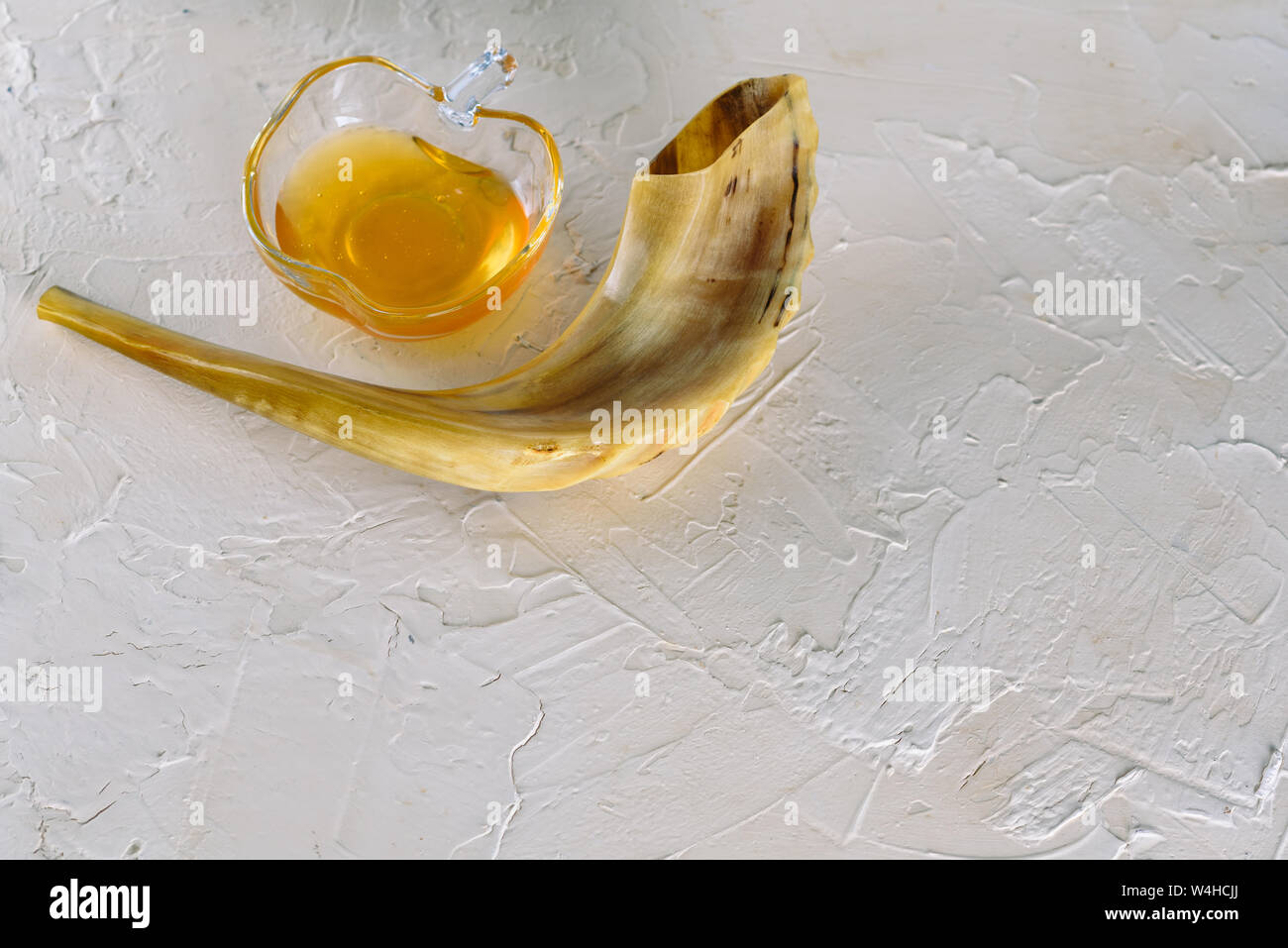 Rosh Ha Shana - Jewish new year composition of an red apple, jar of ...