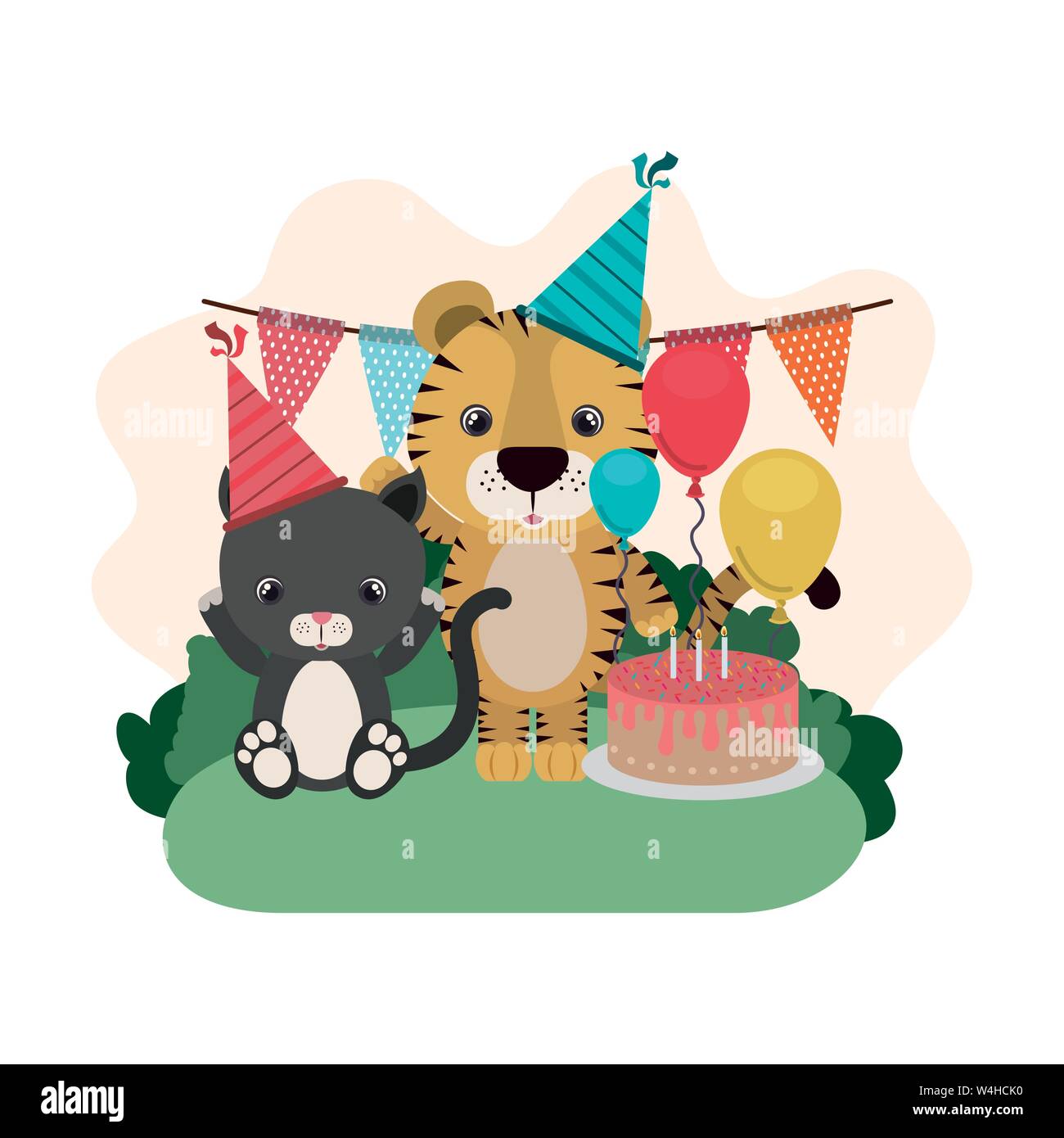 card of celebration with animals Stock Vector Image & Art - Alamy