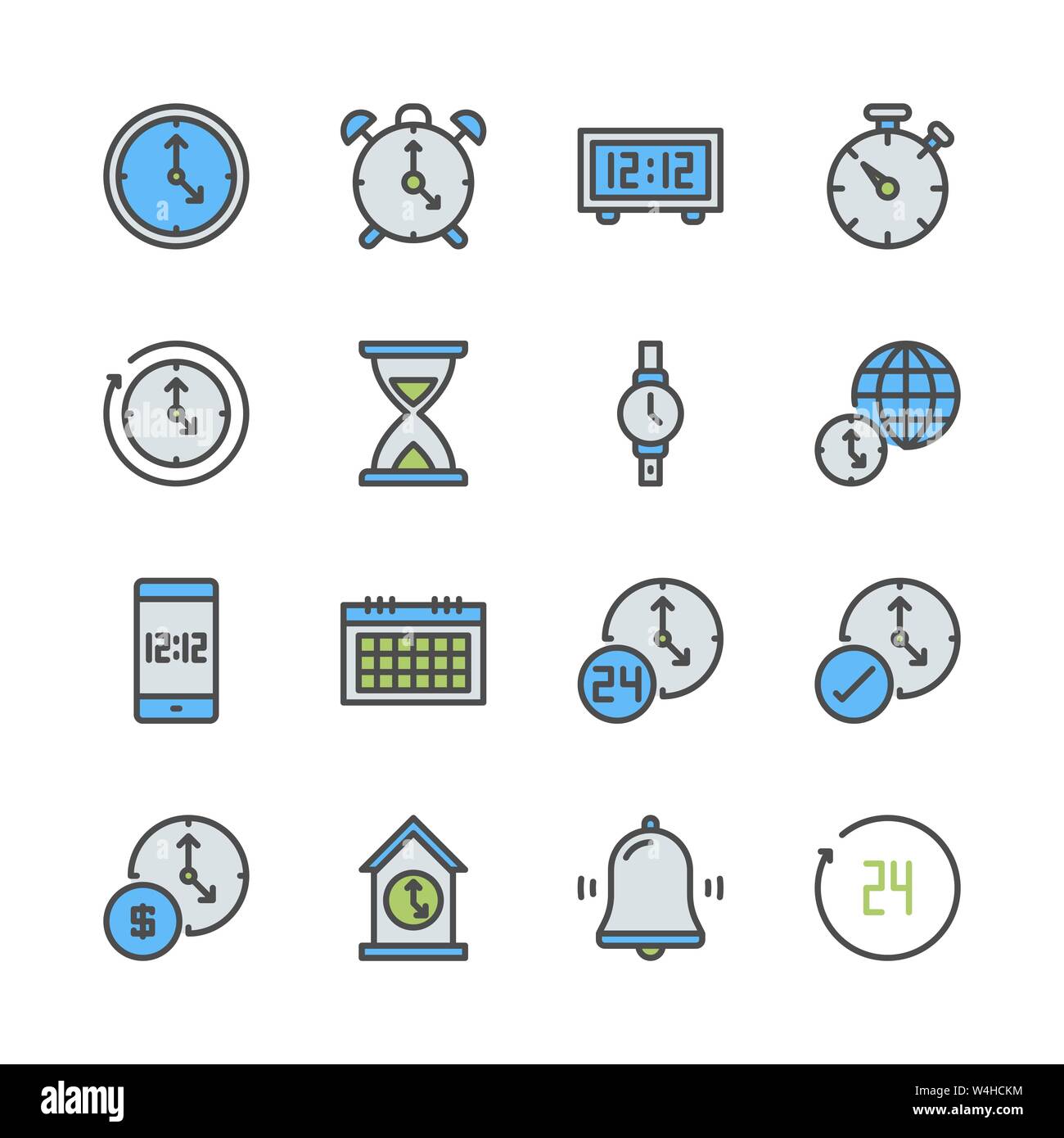 Time and clock icon set.Vector illustration Stock Vector Image & Art ...