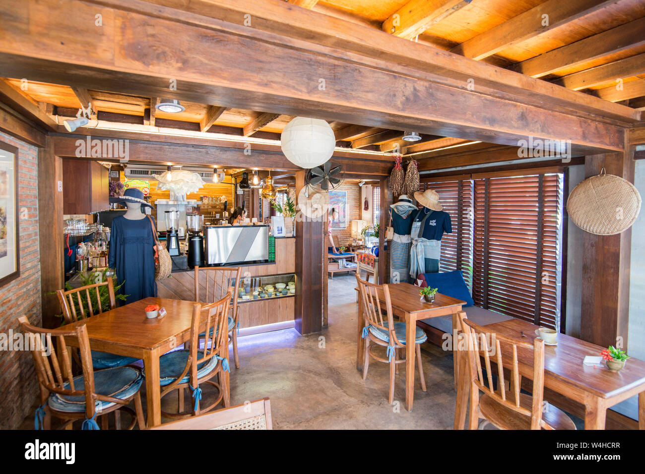 a cafe shop and restaurant in the city of Phrae in the north of Thailand. Thailand, Phrae ...