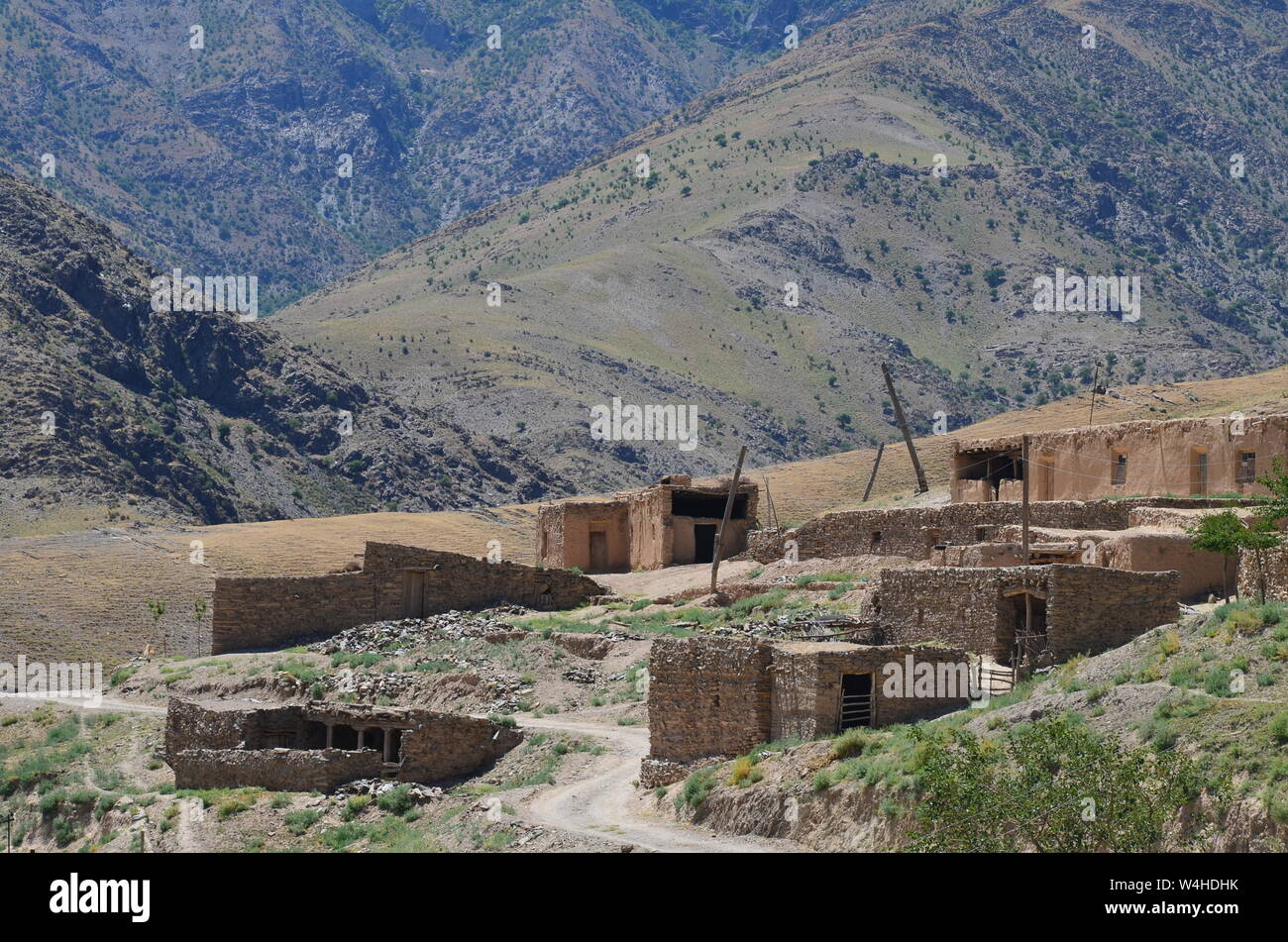 Upper Uhum village in the Nuratau mountains, Central Uzbekistan Stock ...