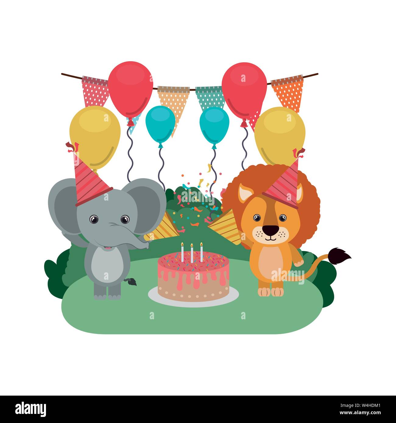 card of celebration with animals Stock Vector Image & Art - Alamy