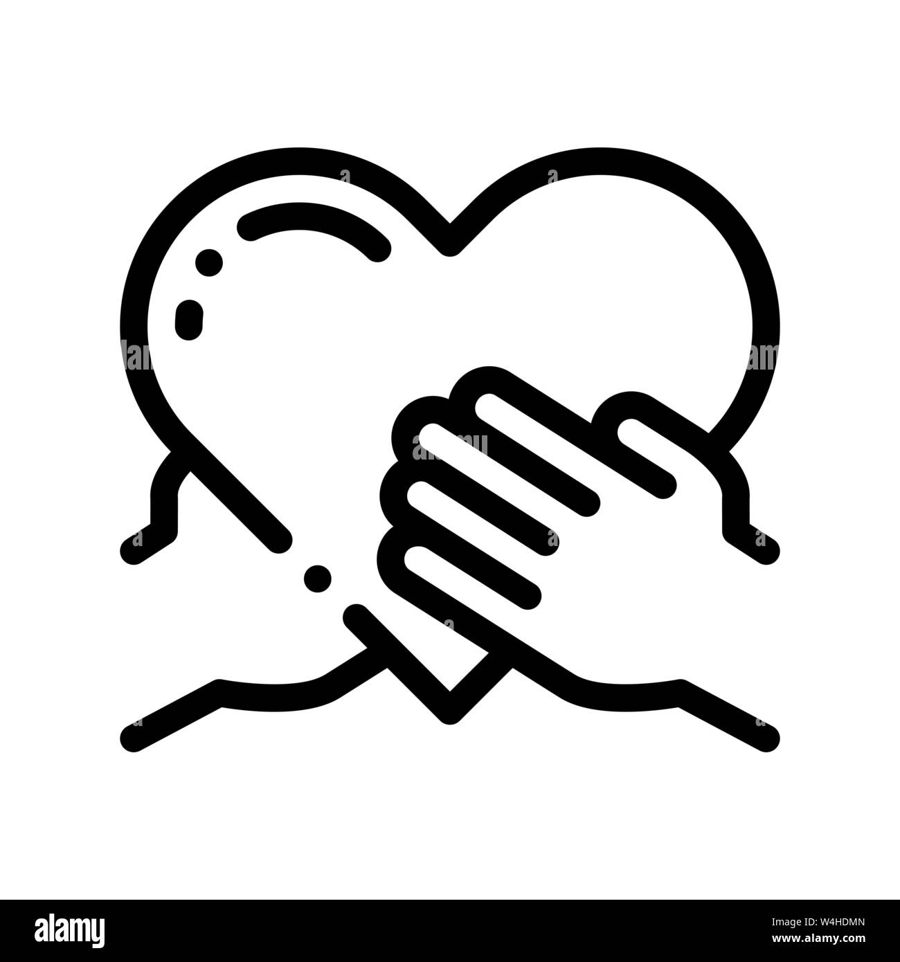 Volunteers Support Hand Hold Vector Thin Line Icon Stock Vector Image ...