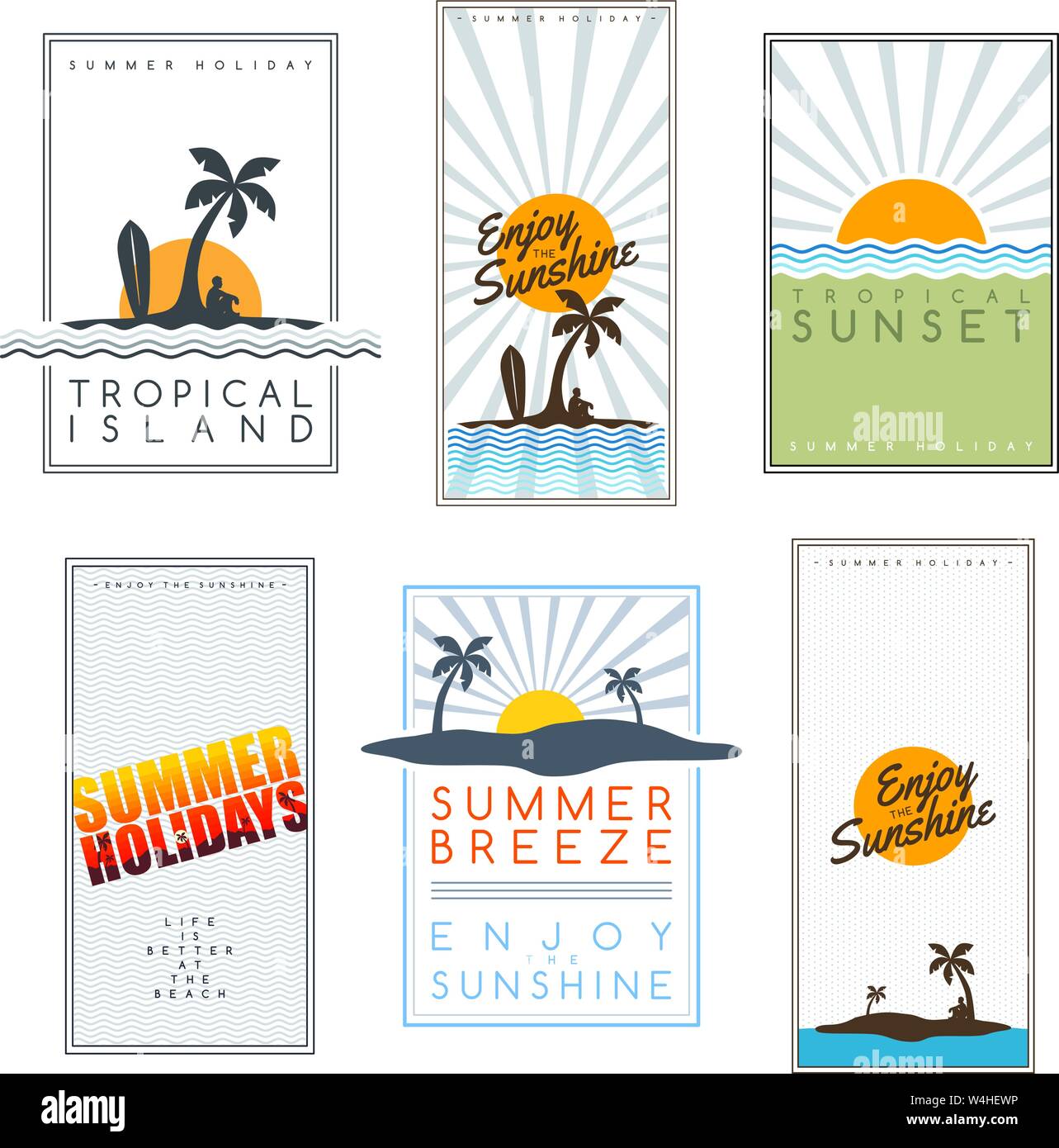 tropical island summer vacation beach holiday vector art Stock Vector ...