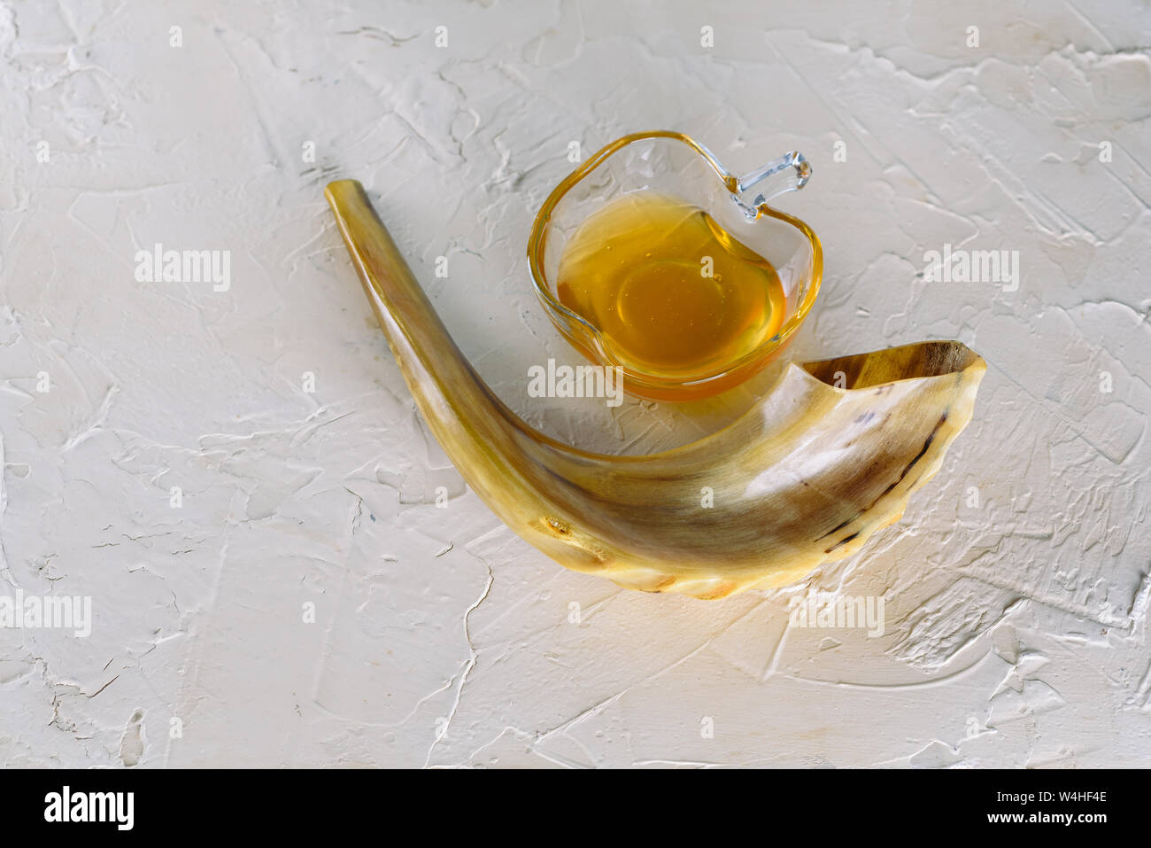 Rosh Ha Shana - Jewish new year composition of an red apple, jar of ...