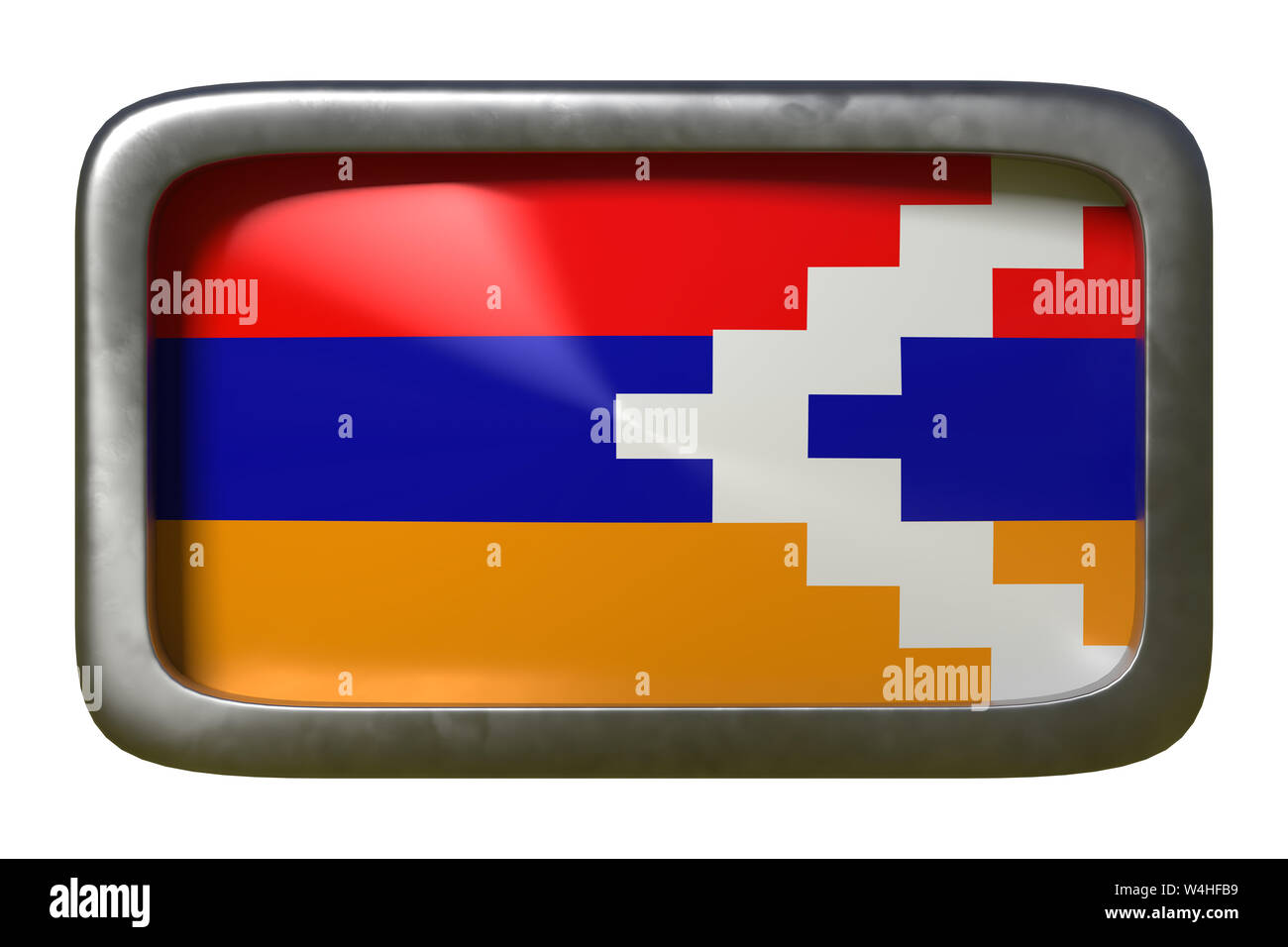 3d rendering of a Nagorno-Karabakh flag on a rusty sign isolated on white background Stock Photo ...