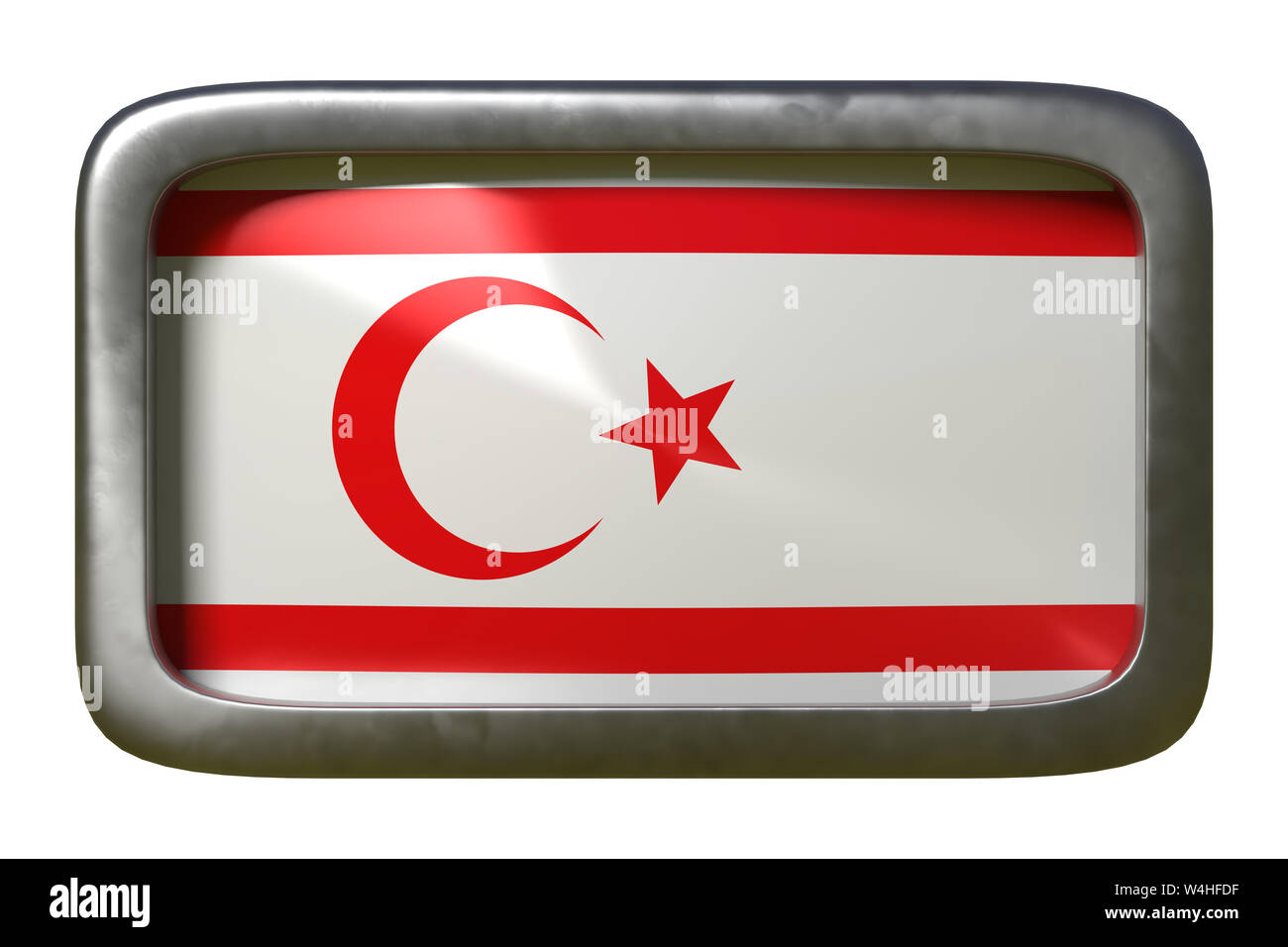 3d rendering of a Turkish Republic of Northern Cyprus flag on a rusty ...