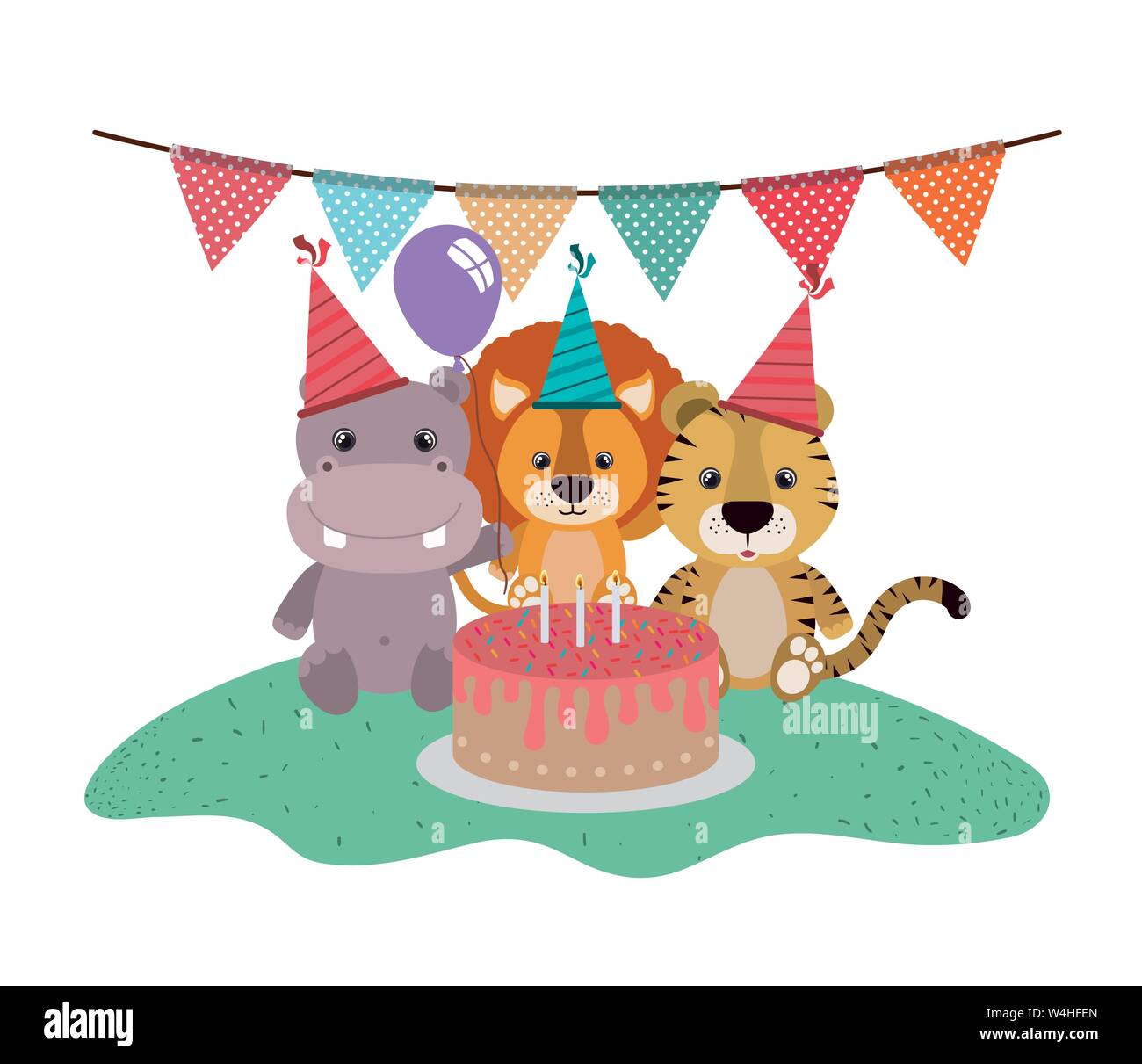 card of celebration with animals Stock Vector Image & Art - Alamy