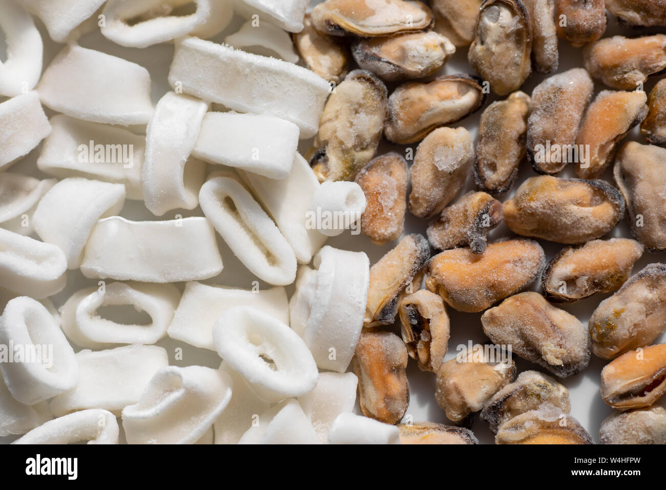 Frozen seafood photographed by closeup Stock Photo - Alamy