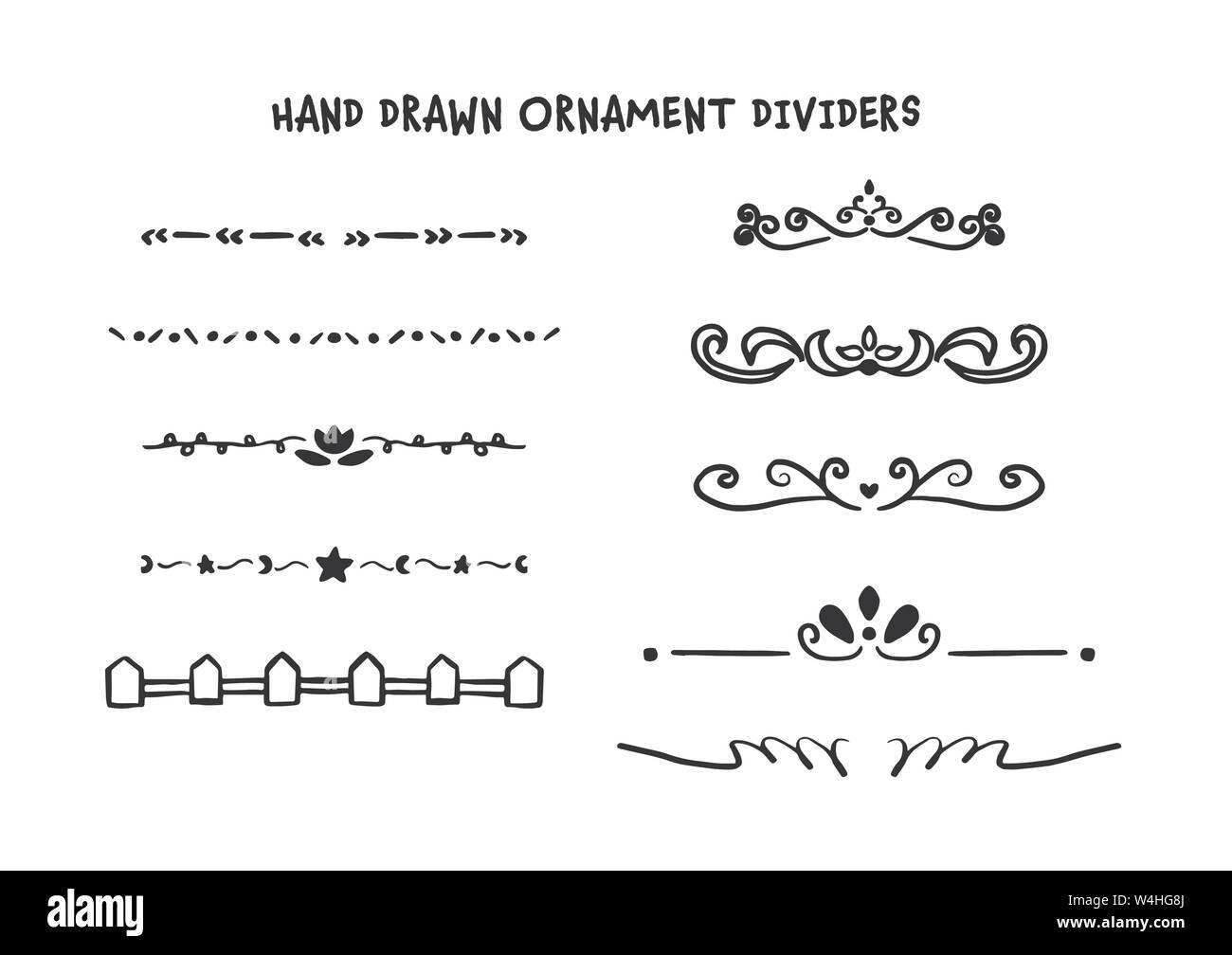 Hand Drawn Text Dividers High Resolution Stock Photography and Images ...