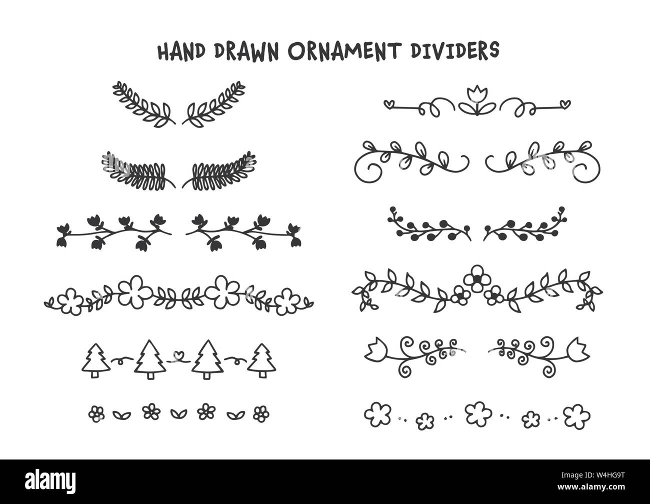 Hand drawn dividers set Stock Vector Image & Art - Alamy