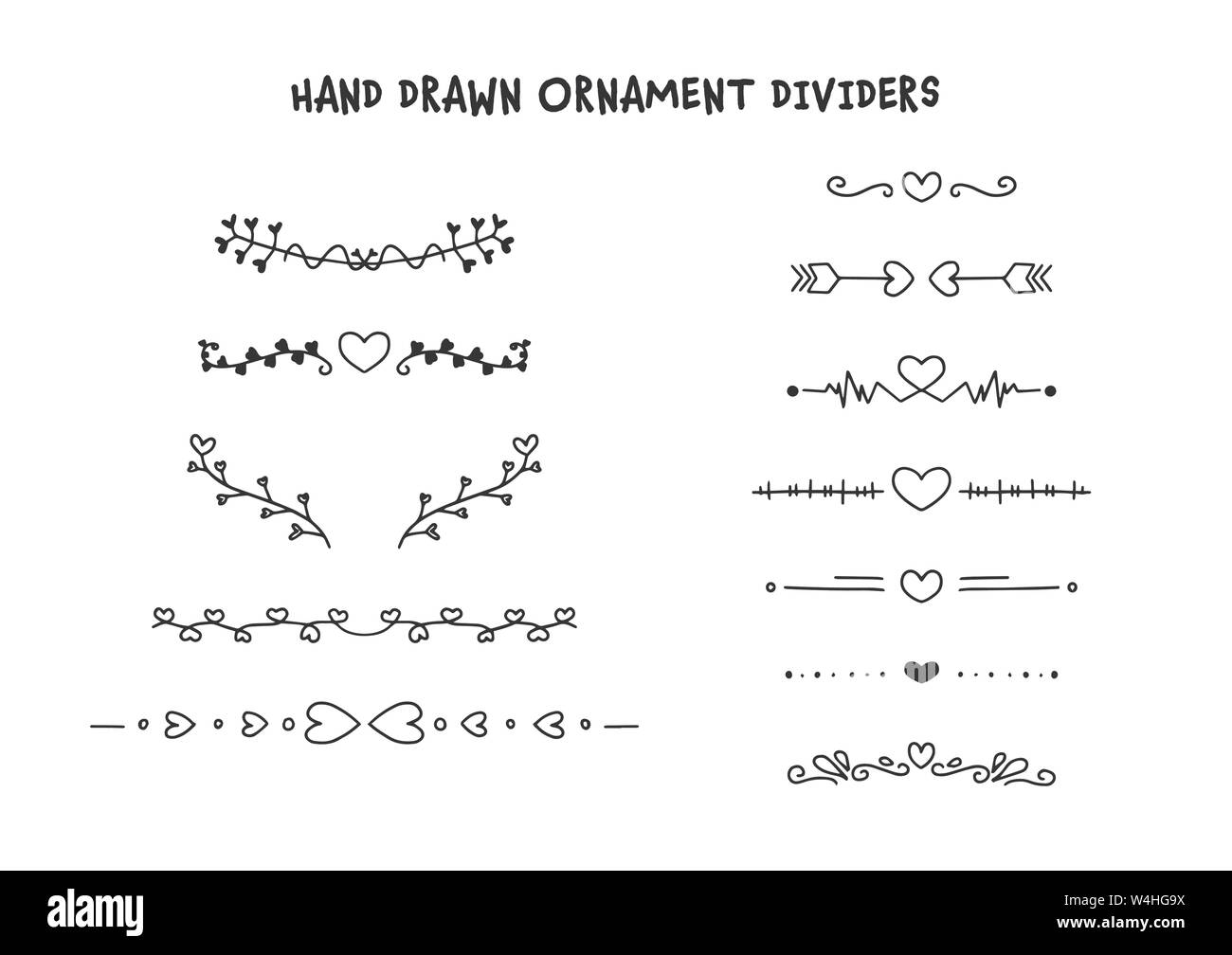 Hand drawn text dividers hi-res stock photography and images - Alamy