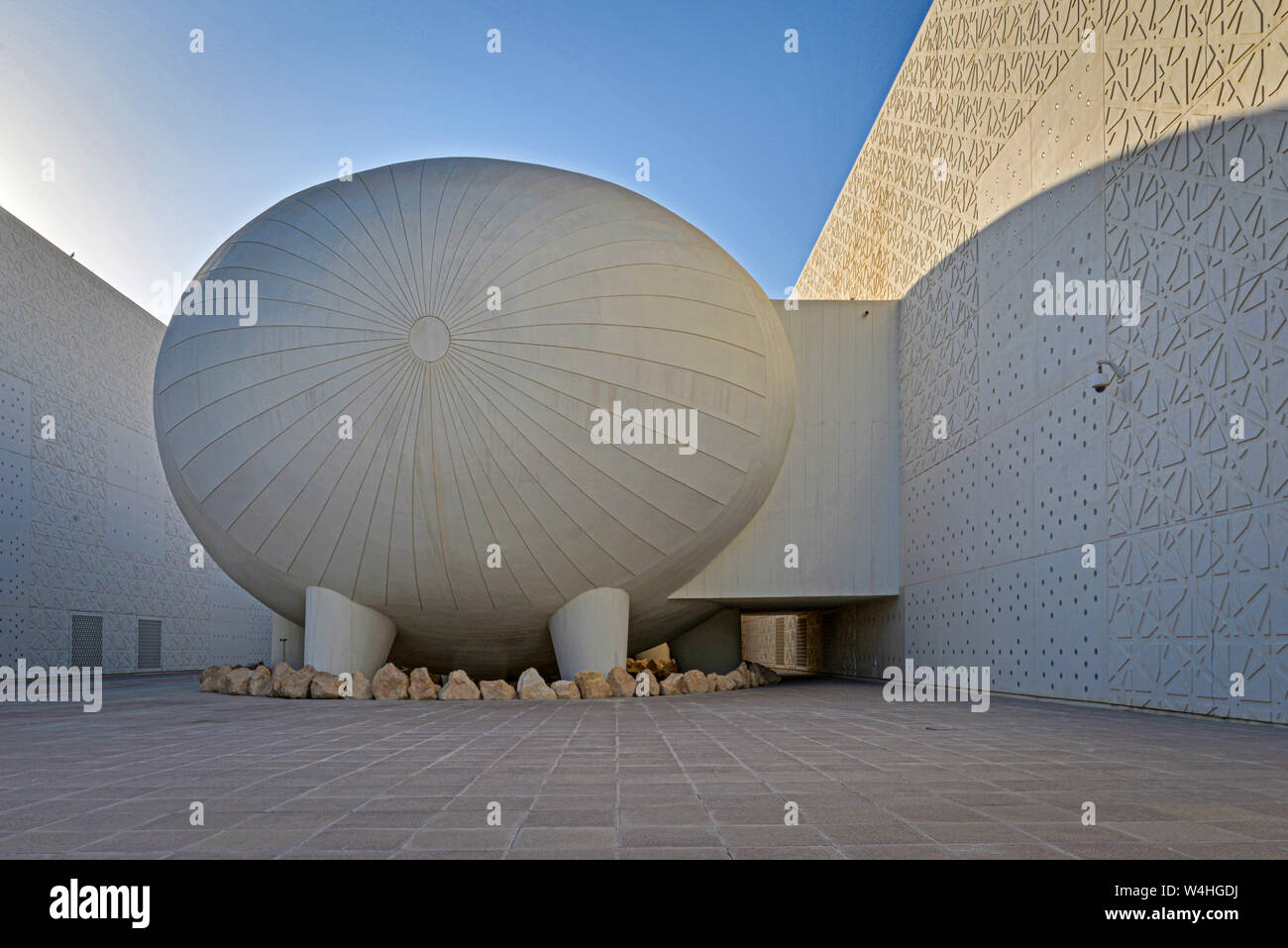 DOHA, QATAR - JANUARY 1, 2016: Egg shape structure of the Weill Cornell ...