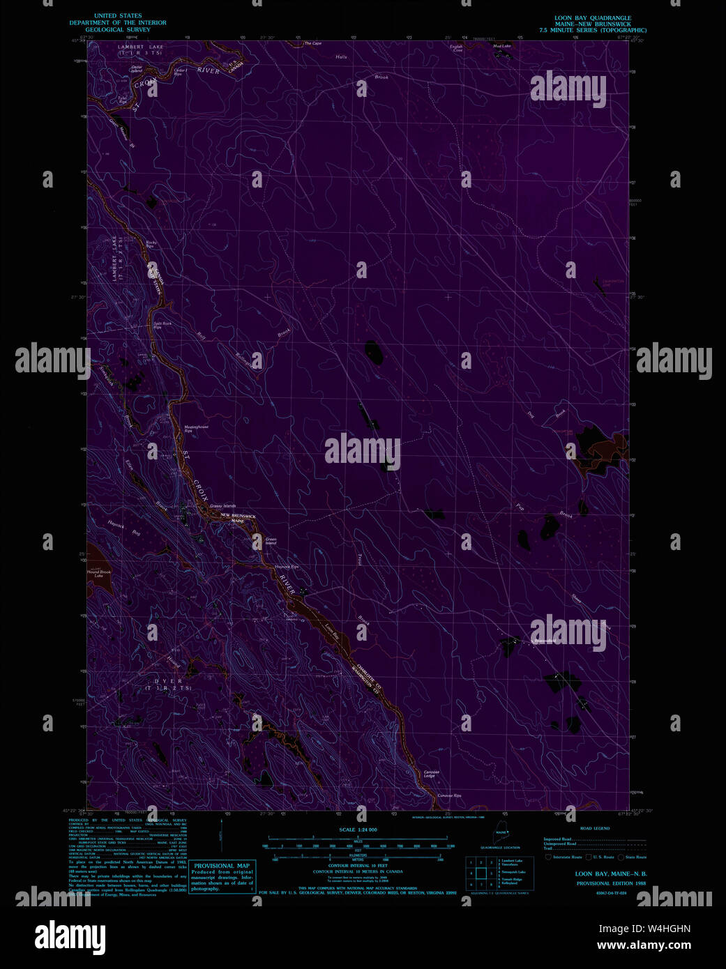 Maine USGS Historical Map Loon Bay 102703 1988 24000 Inversion ...