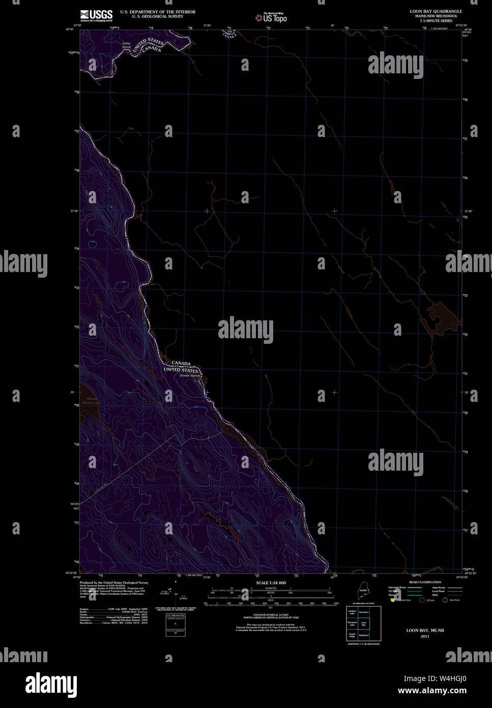 Maine USGS Historical Map Loon Bay 20110830 TM Inversion Restoration ...