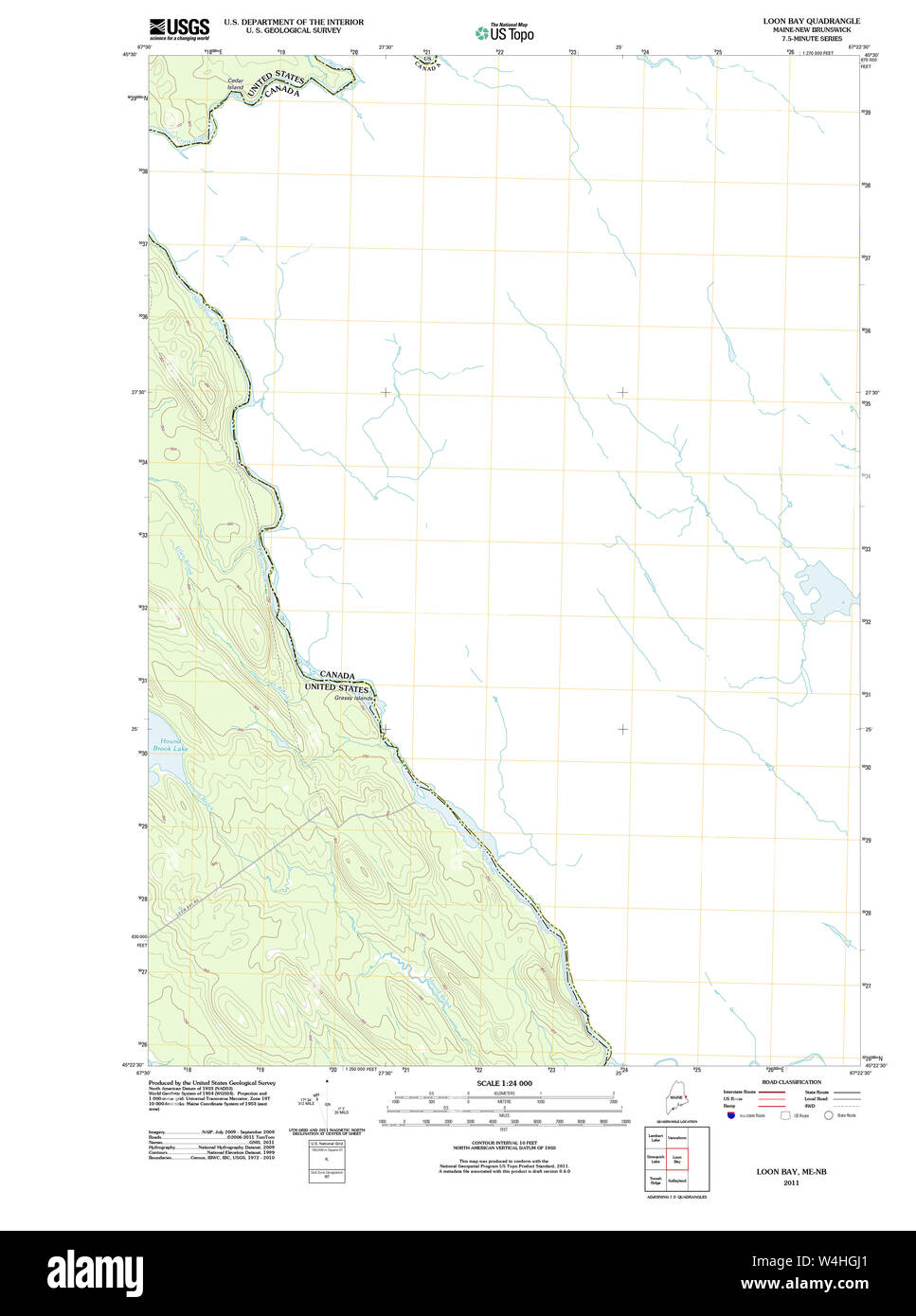 Maine USGS Historical Map Loon Bay 20110830 TM Restoration Stock Photo ...