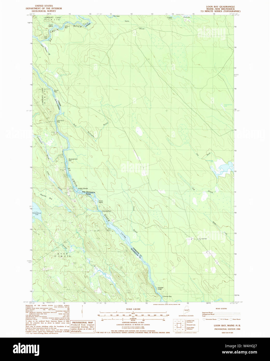 Maine USGS Historical Map Loon Bay 102703 1988 24000 Restoration Stock ...