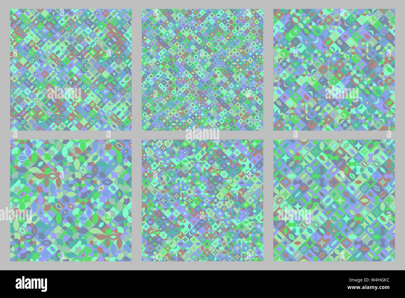 Seamless geometrical mosaic pattern background set - abstract vector graphic Stock Vector Image ...