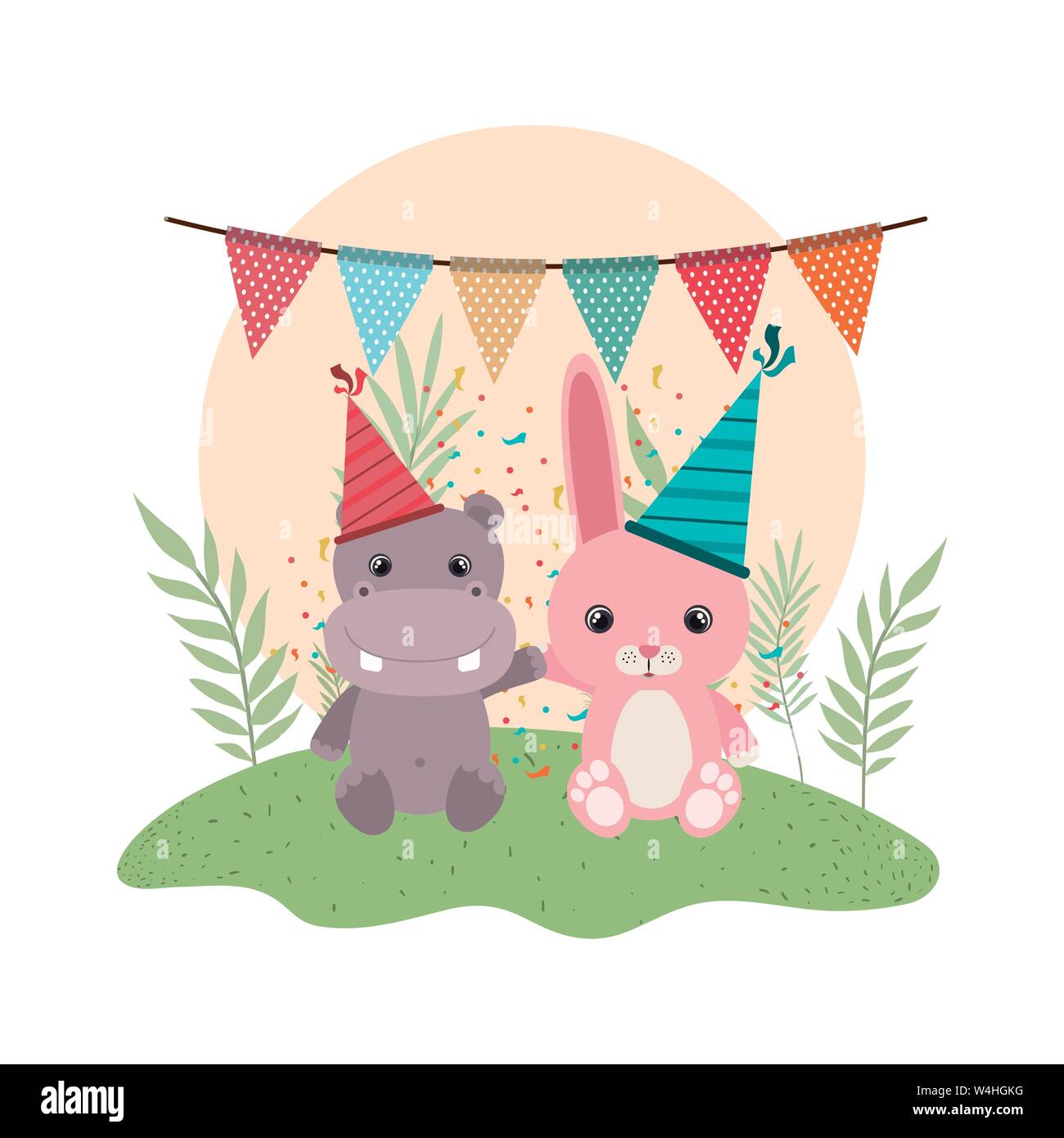 card of celebration with animals Stock Vector Image & Art - Alamy