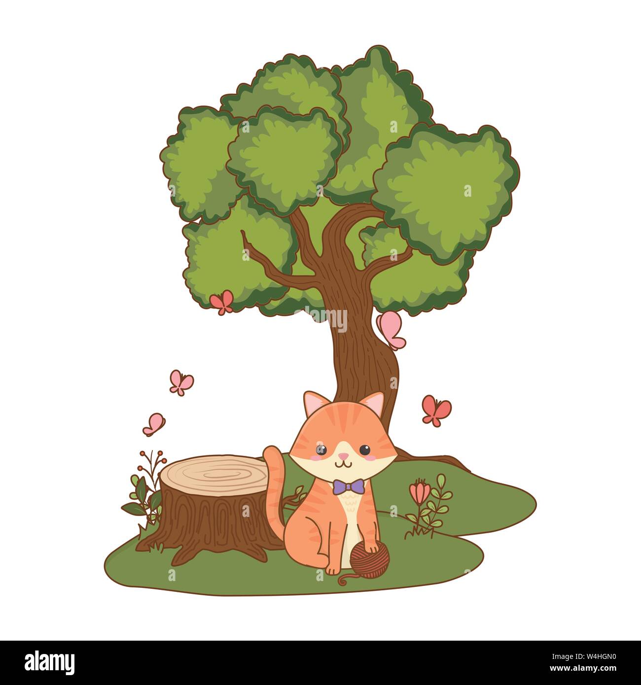 Cat cartoon design, Mascot pet animal domestic cute life nature and ...