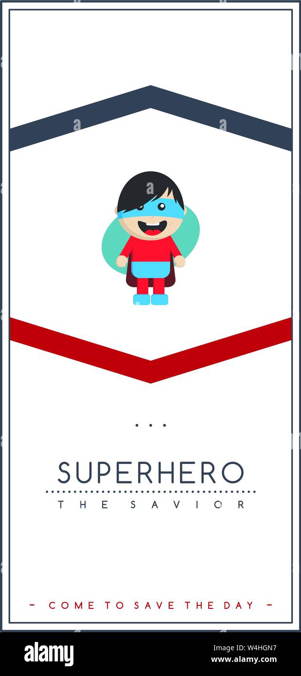 little superhero kid boy cartoon savior vector art Stock Vector Image ...